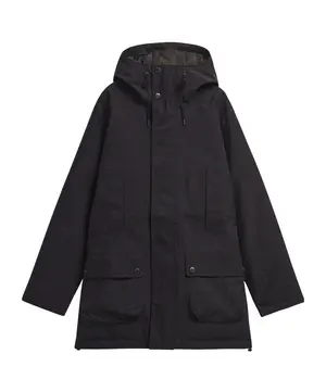 Barbour Hooded Long Coat - Black