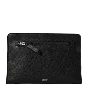 TOM FORD Grained Leather Clutch - Black