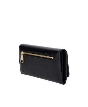 Calvin Klein Leather Rfid Monogram Longfold Wallet - Black