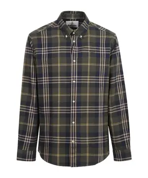 Barbour Edgar Tartan-print Button-down Shirt - Olive