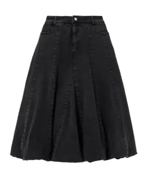 Sea Patchwork Denim Mid-length Skirt
