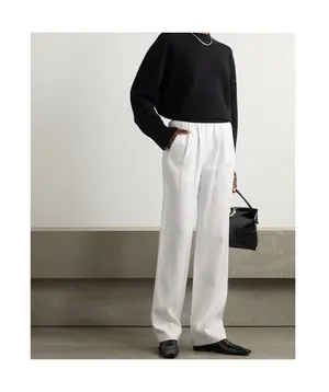 Loulou De Saison Pleated Twill Straight-leg Trousers