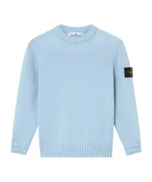 Stone Island Regular-fit Crewneck Jumper With Cross Ribbing - Returning Blue