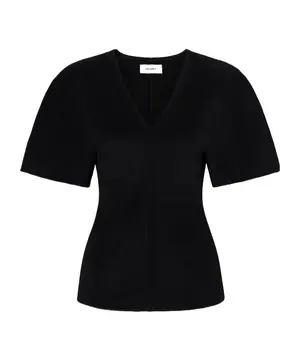 LISA YANG Double V-neck Peplum Top