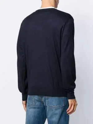 Brunello Cucinelli Ribbed-knit V-neck Jumper - Black