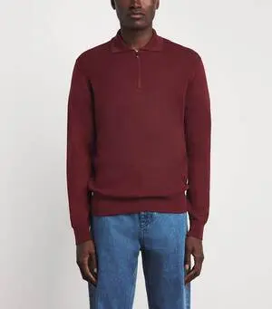 Corneliani Virgin Wool Quarter-zip Polo Sweater