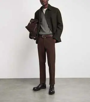 Corneliani Virgin Wool Quarter-zip Polo Sweater