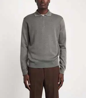 Corneliani Virgin Wool Quarter-zip Polo Sweater