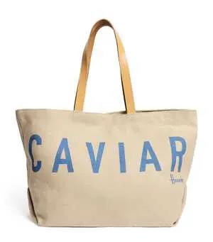 Harrods Jute Caviar Tote Bag