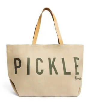 Harrods Jute Pickle Tote Bag