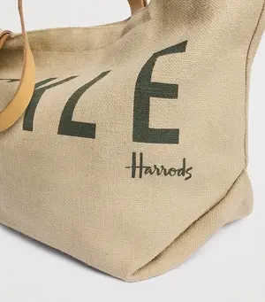 Harrods Jute Pickle Tote Bag