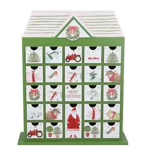 Harrods Wood House Advent Calendar - Green