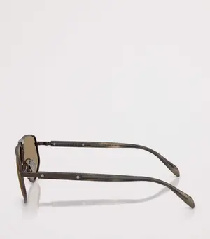 Brunello Cucinelli Titanium Dike Aviator Sunglasses
