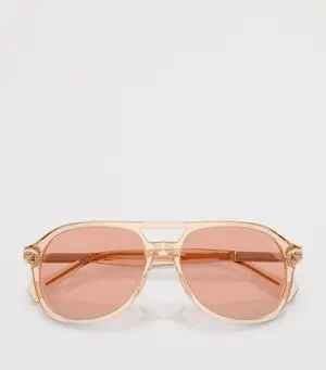 Brunello Cucinelli Acetate Aviator Sunglasses