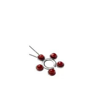 LEMAIRE Circular Multi-disc Pendant Necklace - Silver/red