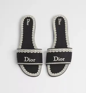 Dior Dentelle Slide - Black