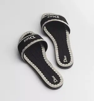 Dior Dentelle Slide - Black