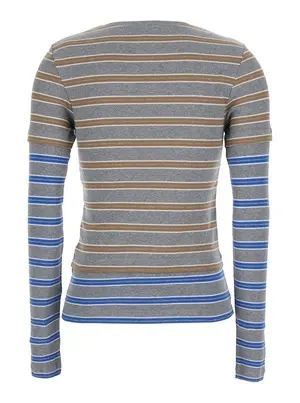 GANNI Long-sleeve Top In Double Stripe