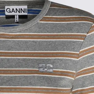 GANNI Double Layer Striped Long Sleeve Top