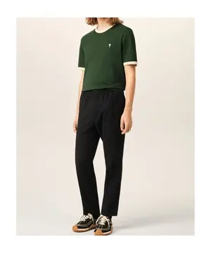 AMI Paris Elasticated Waistband Straight Leg Trousers
