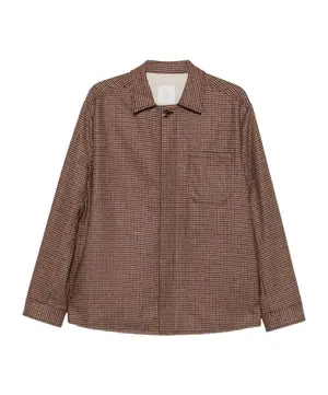 Eleventy Houndstooth Overshirt Jacket - Dark Brown