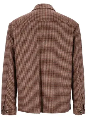 Eleventy Houndstooth Overshirt Jacket - Dark Brown