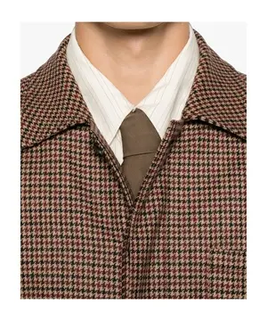 Eleventy Houndstooth Overshirt Jacket - Dark Brown