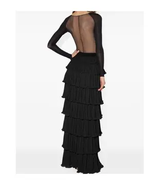Elisabetta Franchi Stretch Jersey And Tulle Bodysuit