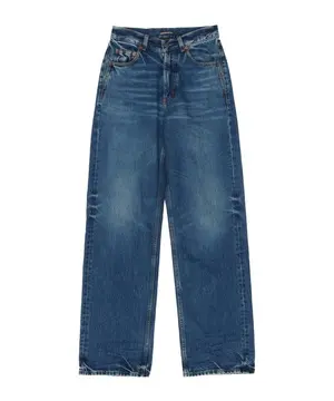 Saint Laurent Logo Patch Straight Leg Jeans