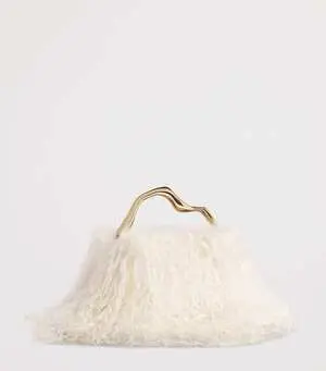 Cult Gaia Mini Shearling Solene Top-handle Bag