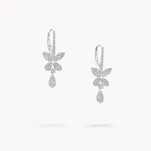 Graff Pavé Butterfly Diamond Drop Earrings