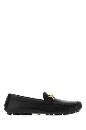Versace Leather Drivers Loafers - Black