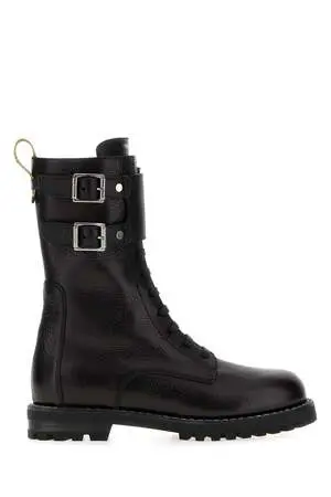 Fendi Leather Commando Boots - Black