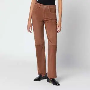 ARMA Beige Jean Trousers In Suede - Black
