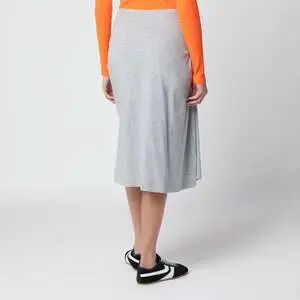 Dries Van Noten Mélange Skirt With Draped Detail - Grey