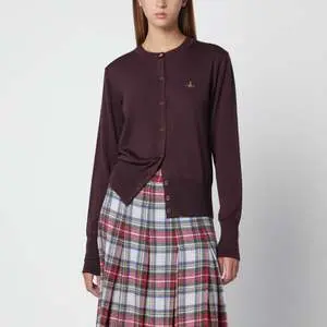 VIVIENNE WESTWOOD Dark Orb Logo Cardigan - Brown