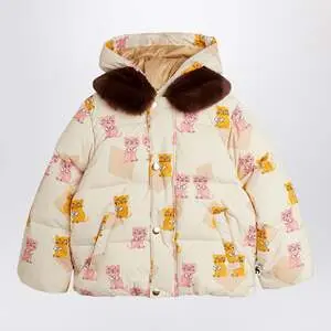 MINI RODINI Padded Jacket With Kitten Print - Multicolor