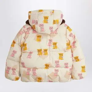 MINI RODINI Padded Jacket With Kitten Print - Multicolor