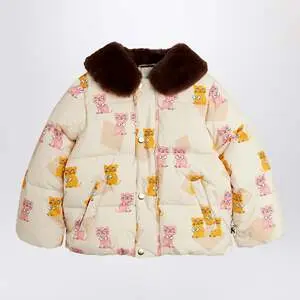 MINI RODINI Padded Jacket With Kitten Print - Multicolor