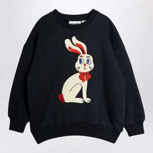 MINI RODINI Organic Cotton Sweatshirt With Rabbit