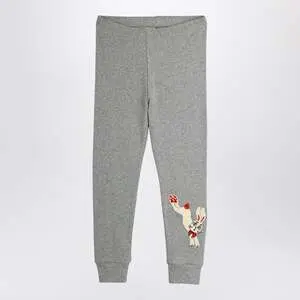 MINI RODINI Mélange Cotton-blend Leggings - Grey