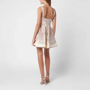 Zimmermann Cream-colored Ascent Silk And Linen Mini Dress