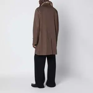 Burberry Cotton Trench Coat With Check Collar