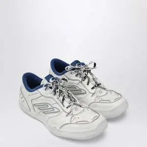 Balenciaga Blue Hamptons Worn-out Sneakers - White