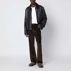 Loewe Dark Deerskin Zip-up Jacket - Brown