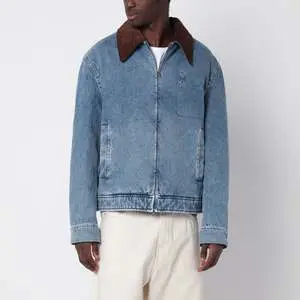 AMI Paris Faded-effect De Coeur Denim Jacket - Blue