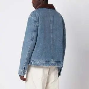 AMI Paris Faded-effect De Coeur Denim Jacket - Blue