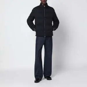 Zegna Navy Zip-up Down Jacket - Blue