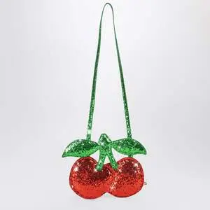 KONGES SLØJD Green Glitter Cherry-shaped Crossbody Bag