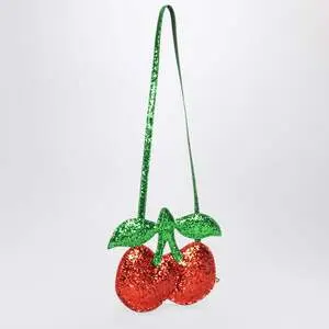 KONGES SLØJD Green Glitter Cherry-shaped Crossbody Bag